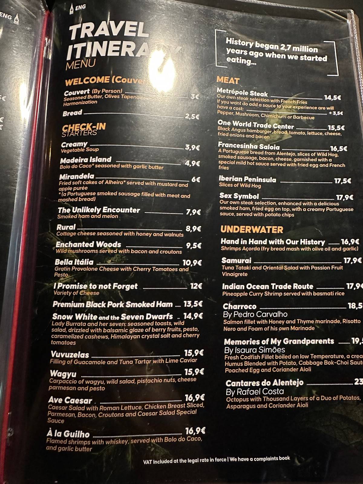 Menu em Metrópole Restaurante & Bar Lounge, Armação de Pêra
