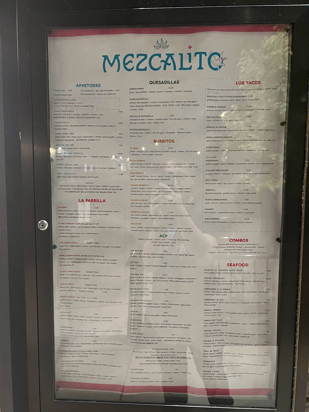 Menu at Mezcalito Clayton restaurant, Clayton