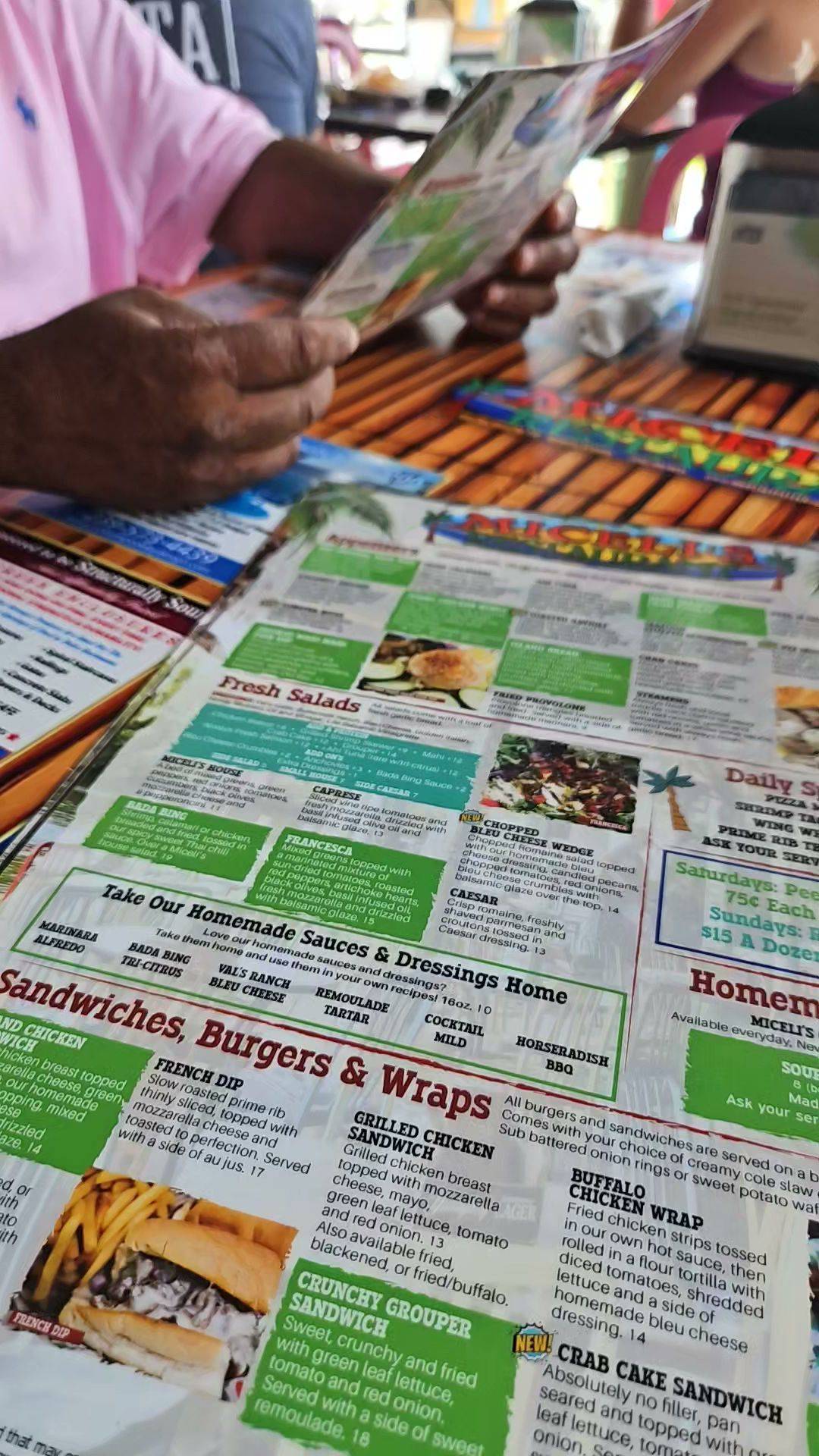 Menu at Miceli's Restaurant, Matlacha