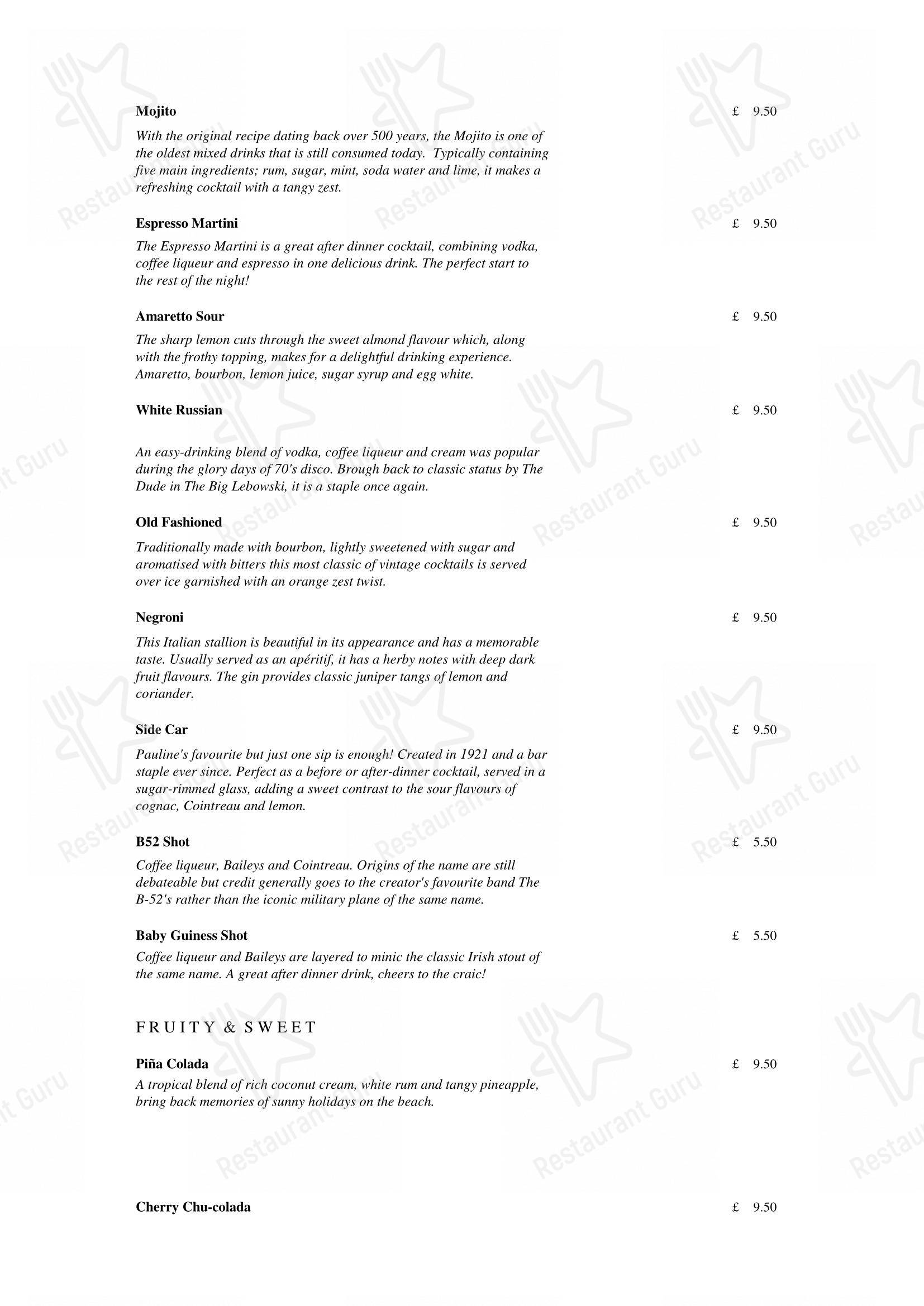 Menu at Michael Wan's Mandarin 上官樓 restaurant, Blackpool