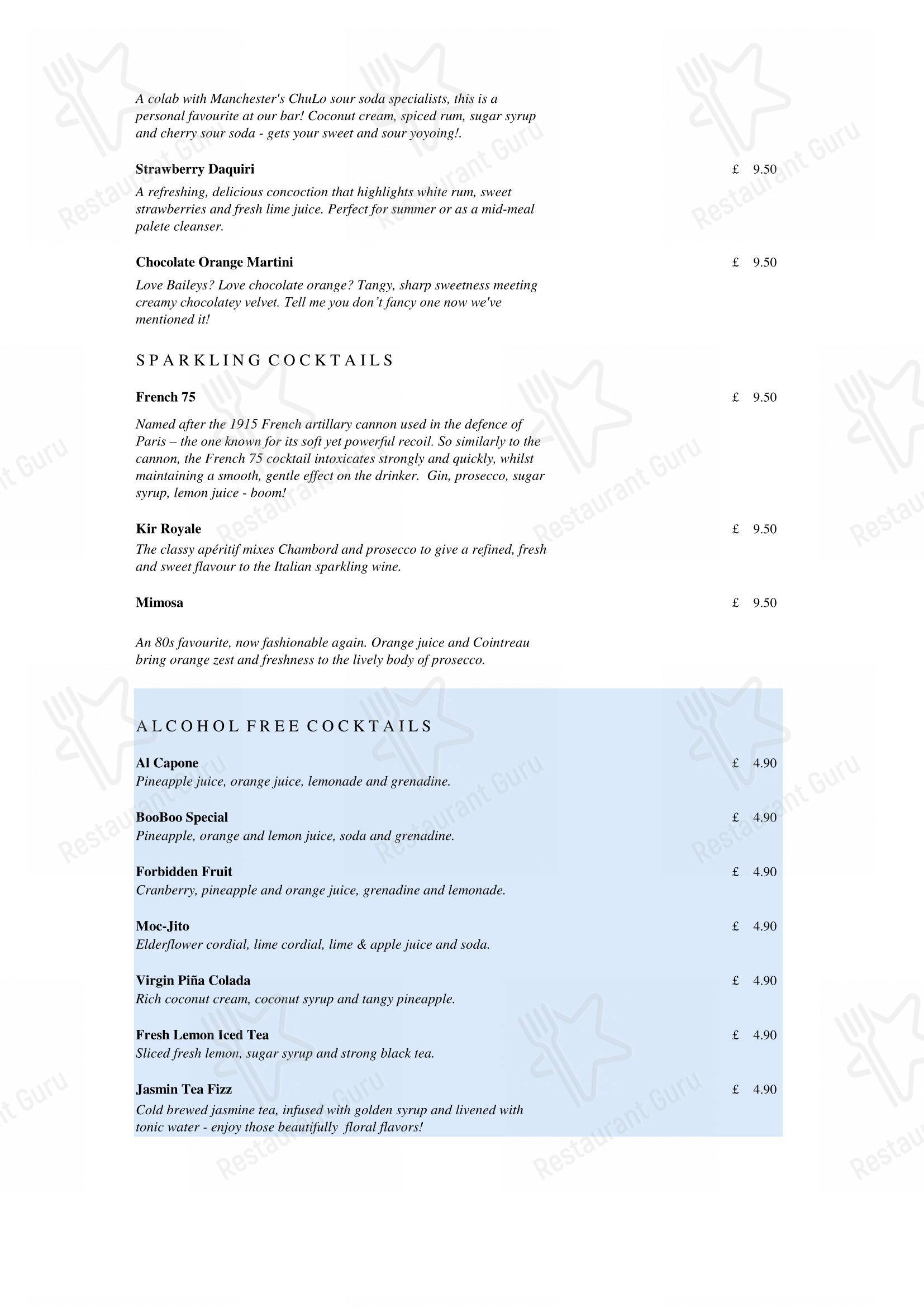 Menu at Michael Wan's Mandarin 上官樓 restaurant, Blackpool