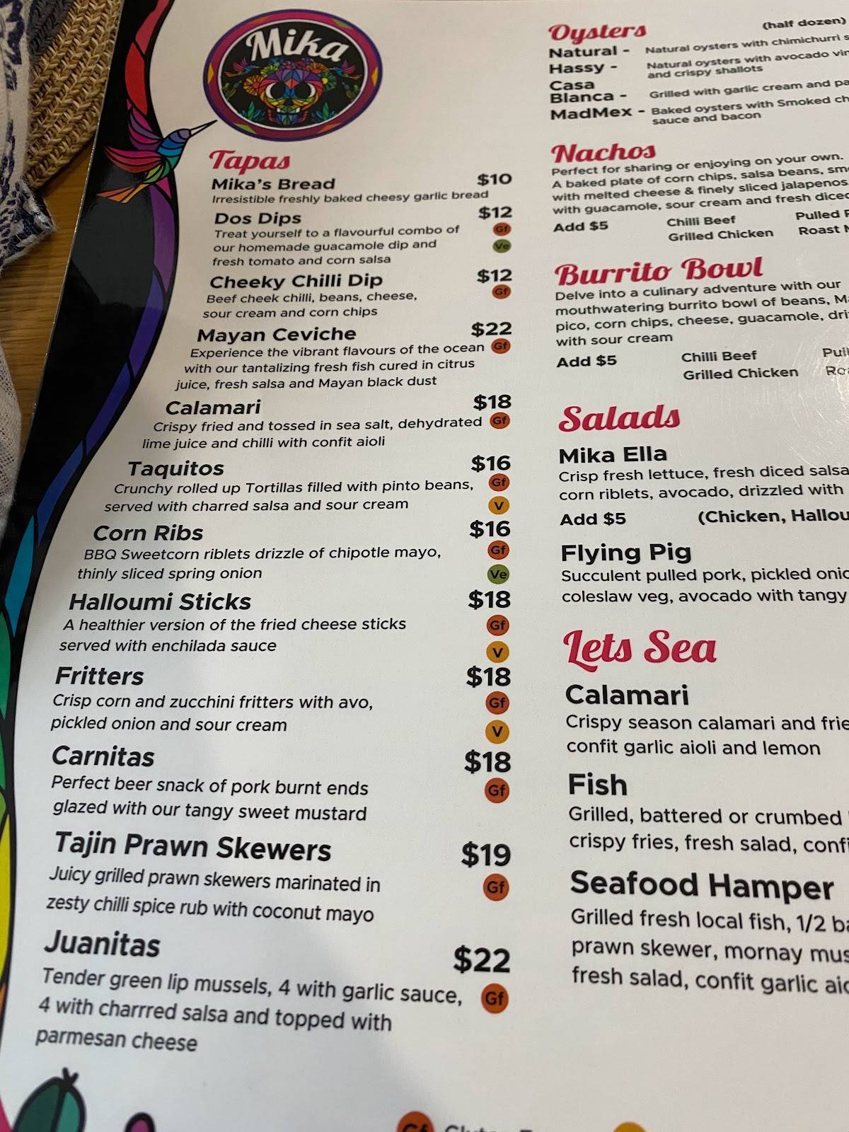 Menu at Mika Airlie Kitchen & Bar, Airlie Beach, shop 13/6 Airlie Esplanade