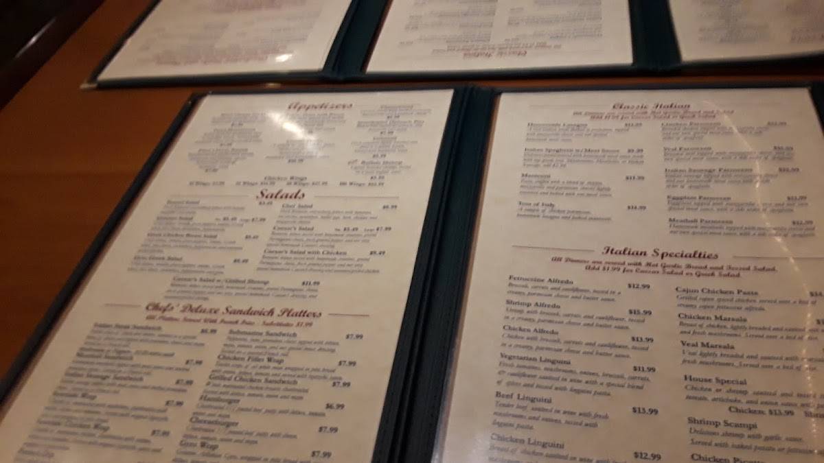 Menu at Milano's Italian Grille restaurant, Valley