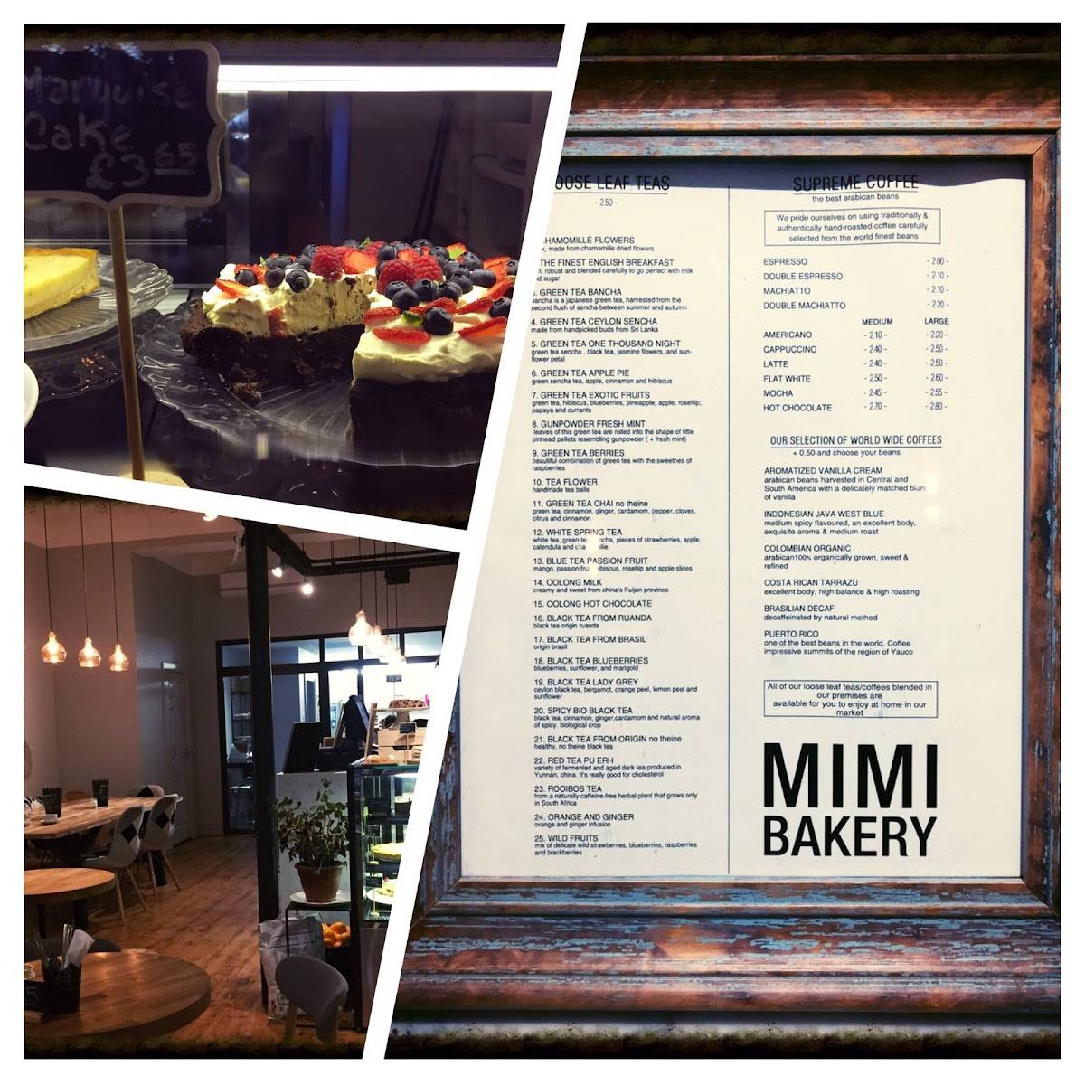 Menu at Mimi Bakery, Sevenoaks