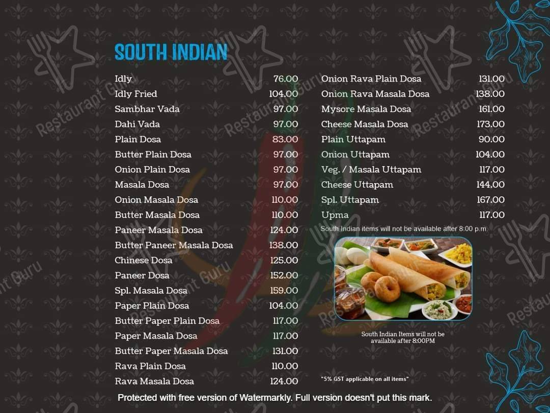 Menu at Mirchi Restaurant, Chhapra, Thana Road