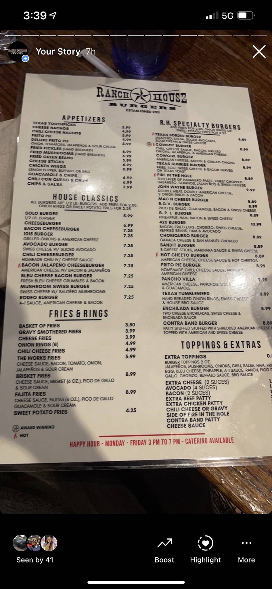Menu at Ranch House Burgers Mission restaurant, Mission