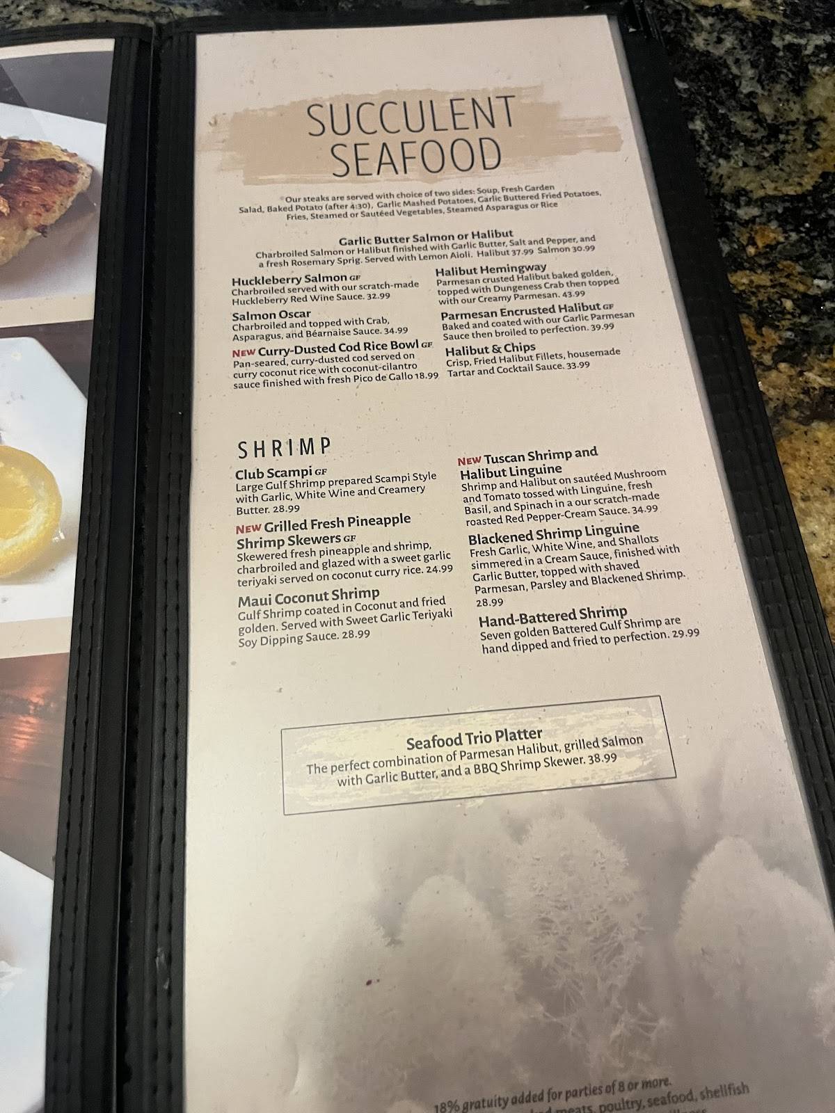 Menu at The Montana Club Restaurant, Missoula, N Reserve St