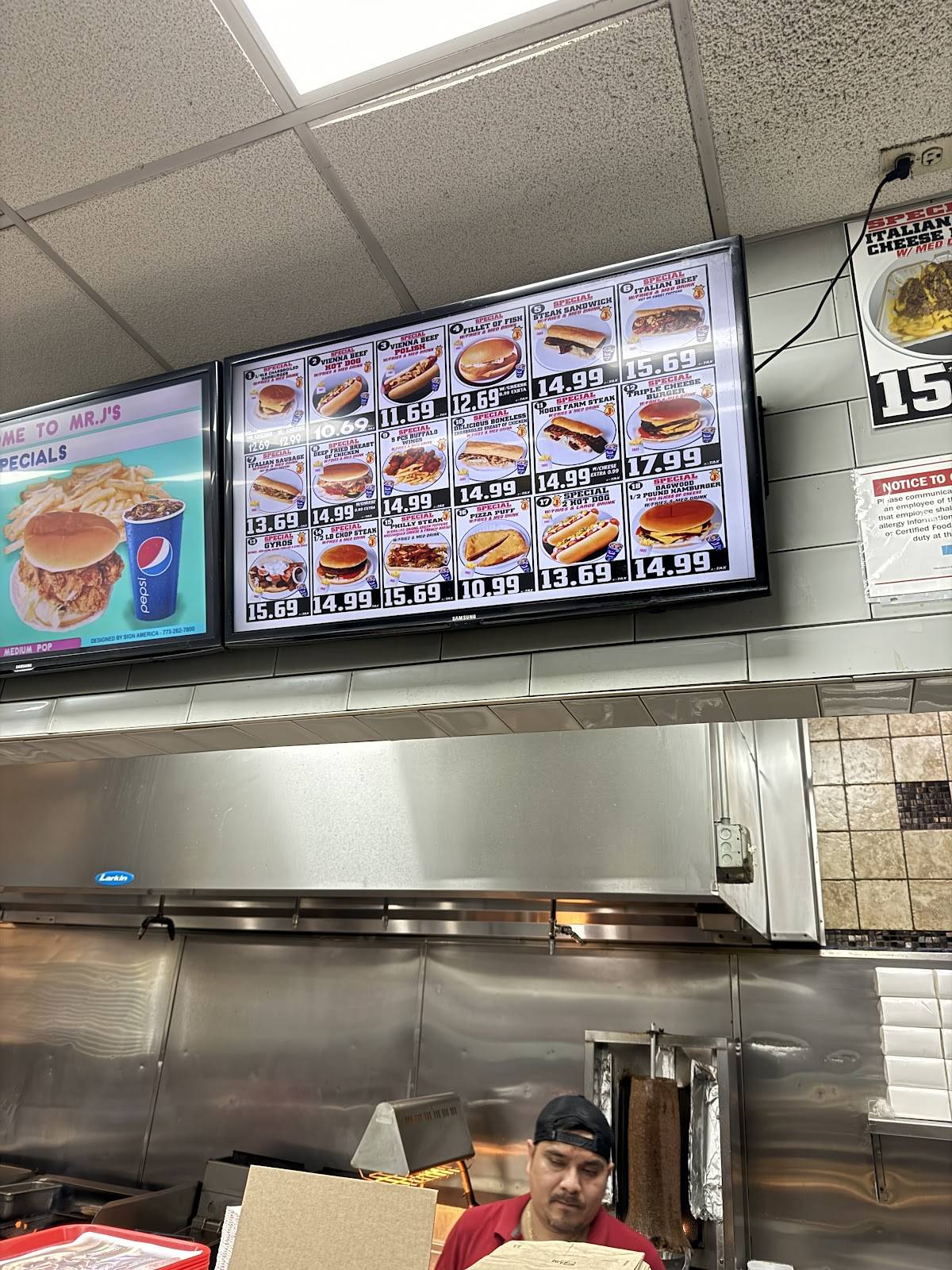 Menu at Mister J's restaurant, Chicago