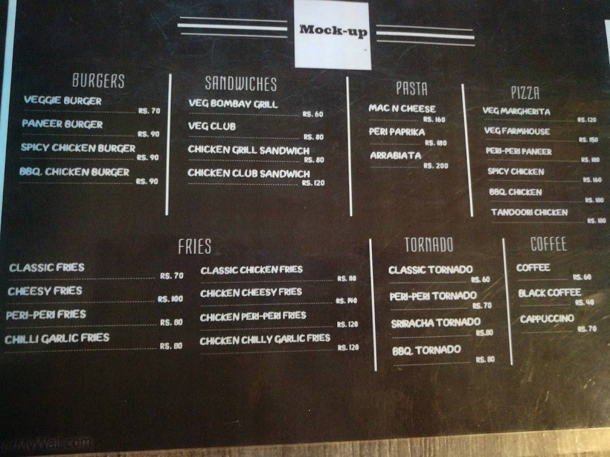Menu at Mock-up, Mumbai