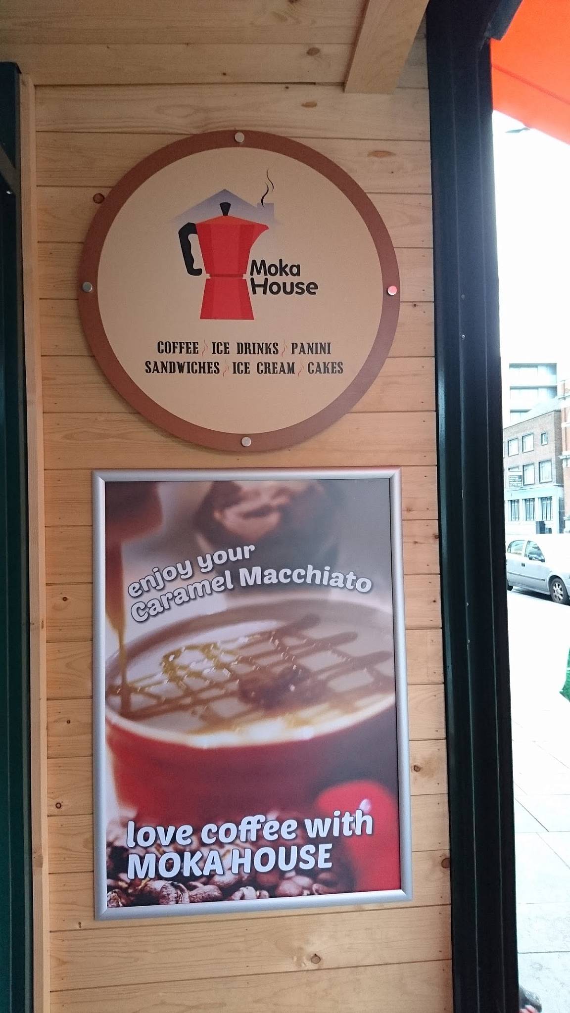 Carta del café Moka House, Londres