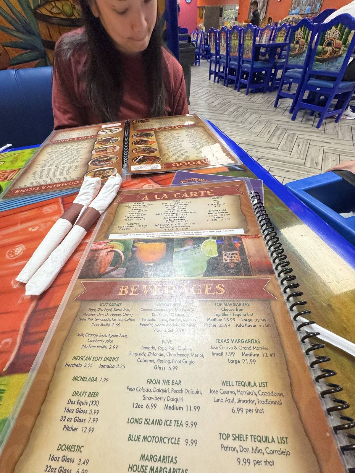 Carta del restaurante Monte De Rey, Kernersville