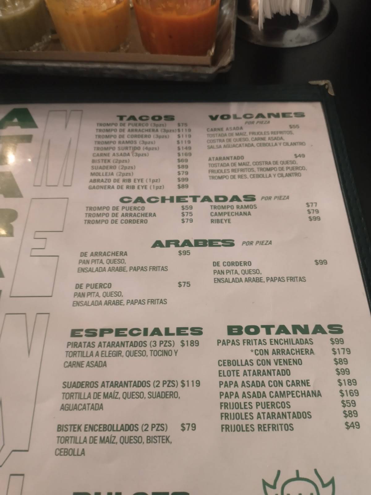 Carta del restaurante Tacos Atarantados, San Pedro Garza García, Av ...
