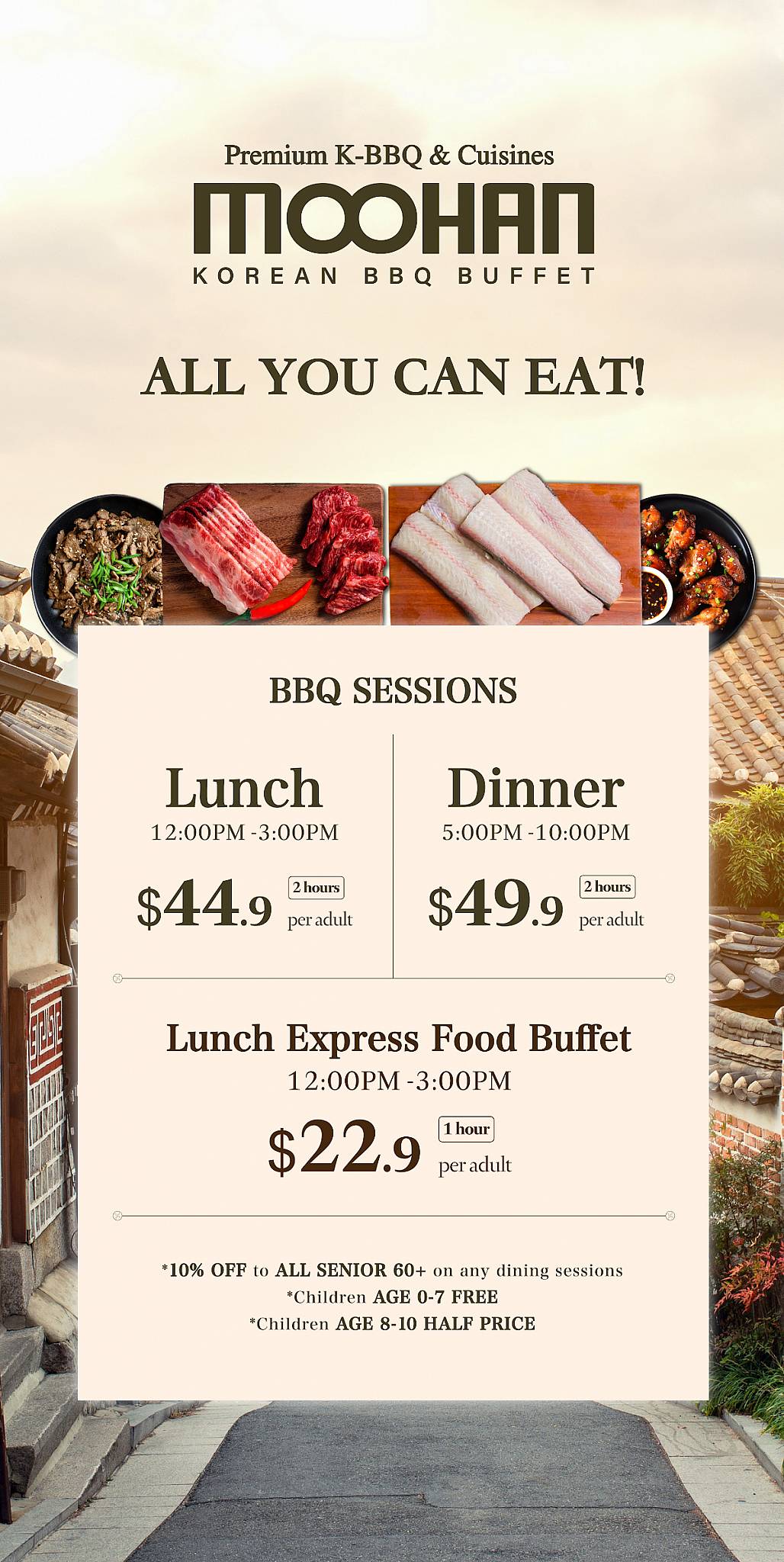 Menu at Moohan Korean BBQ Buffet, Box Hill