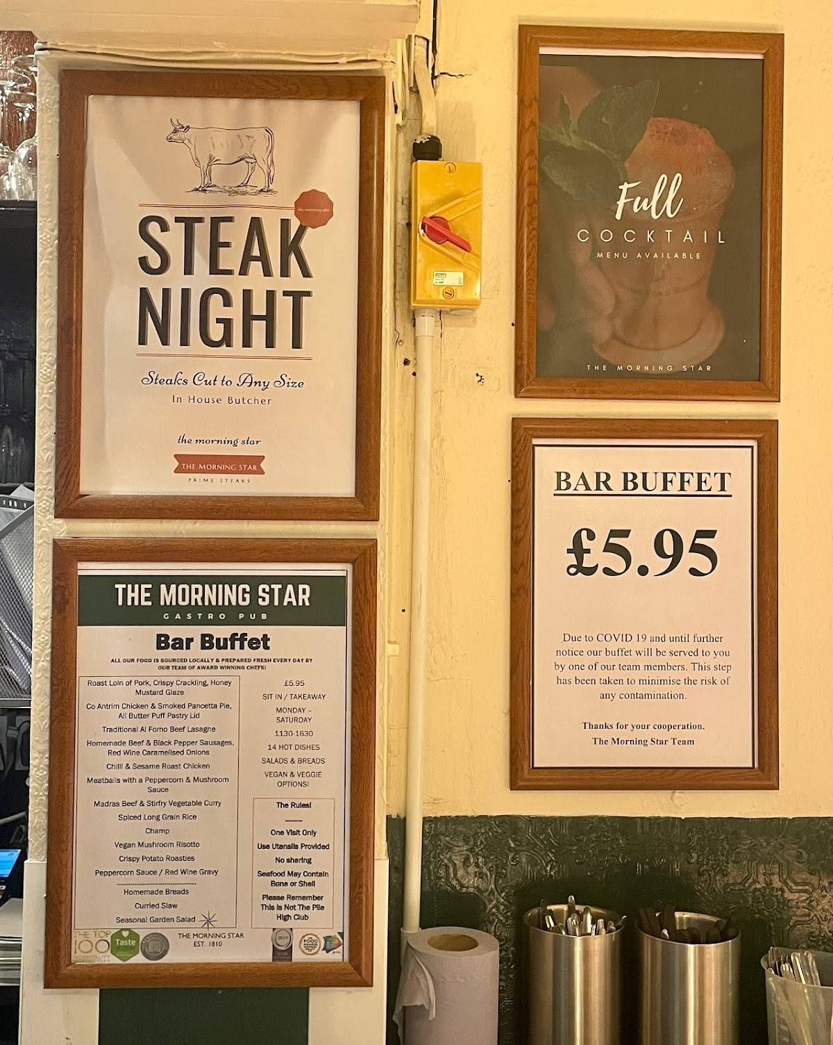Menu at The Morning Star Bar & Restaurant, Belfast