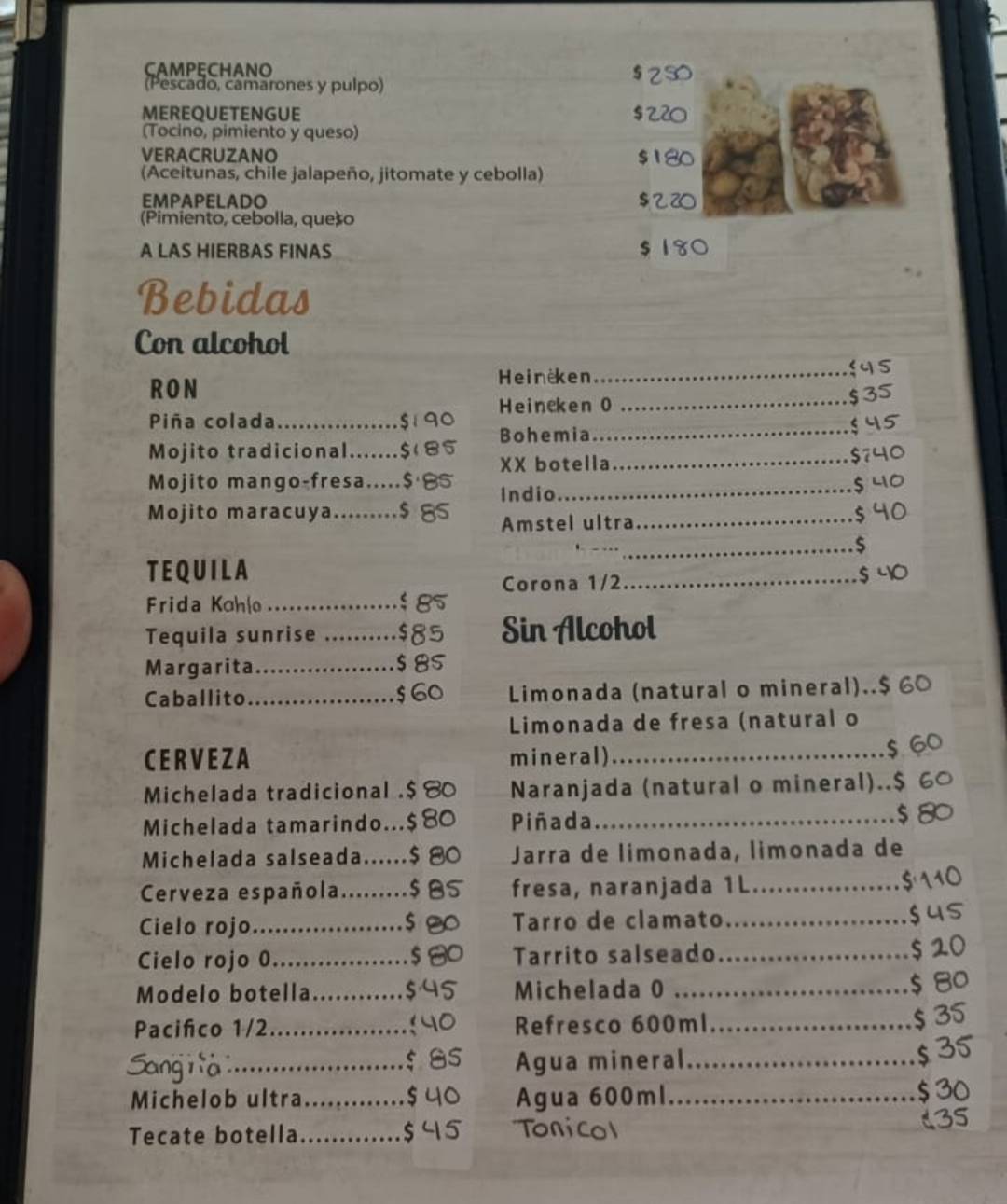 Carta del restaurante Mr Camarón Obelisco, San Blas