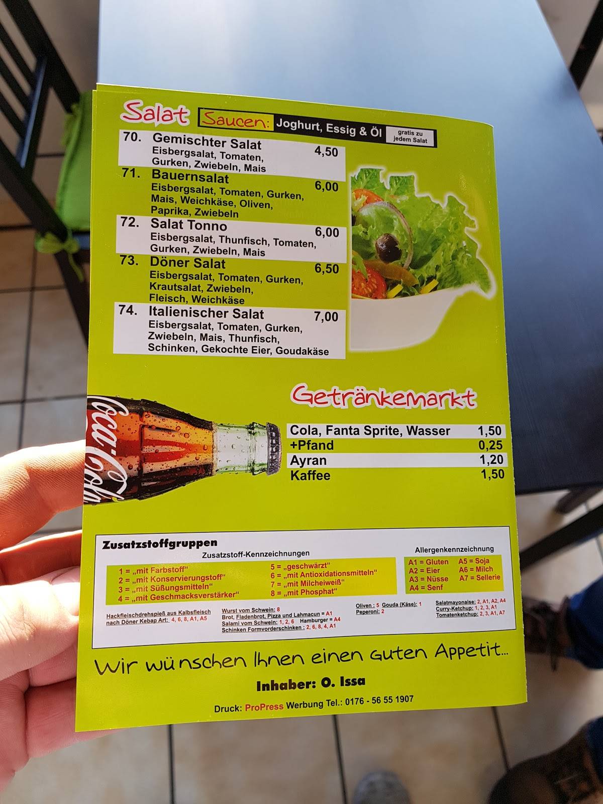 Speisekarte von Mr. Issa Döner & Pizza, Siegen