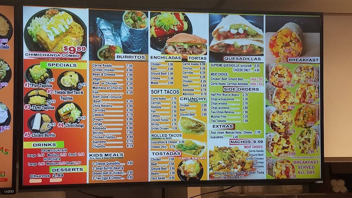 Menu at Muchas Gracias restaurant, Winston, 11 Dillard Hwy