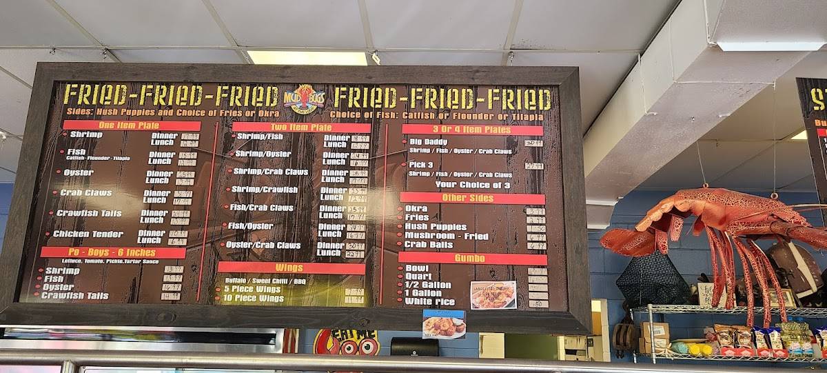 Menu at Mudbugs restaurant, Mobile, Government St