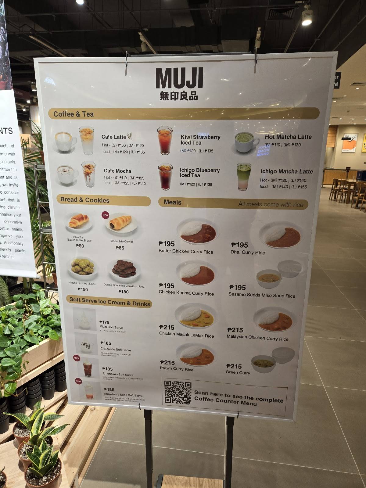 Menu at Muji Cafe, Taguig, 5 30th St