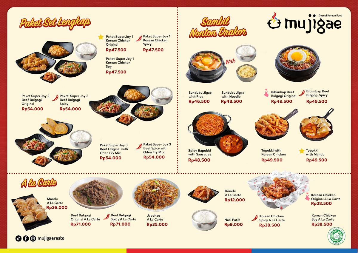 Carta del restaurante Mujigae Korean Delivery Fatmawati, South Jakarta