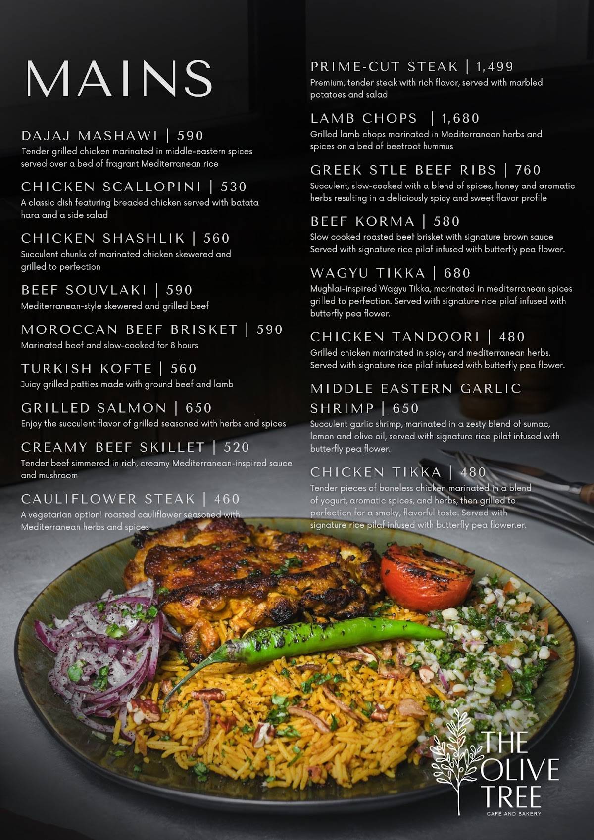 Menu at The Olive Tree Molito restaurant, Muntinlupa