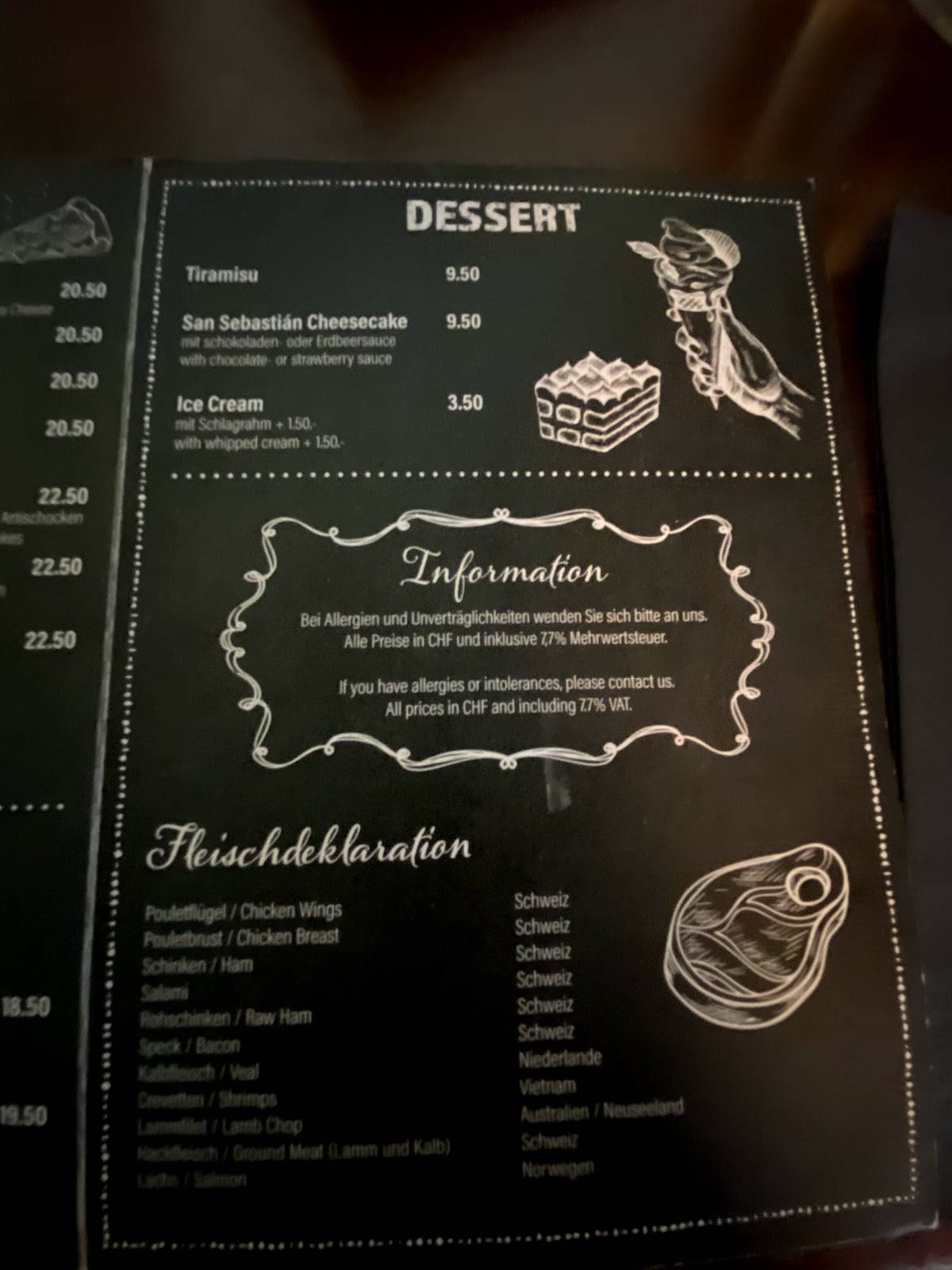 Speisekarte von Musti Grill, Zürich