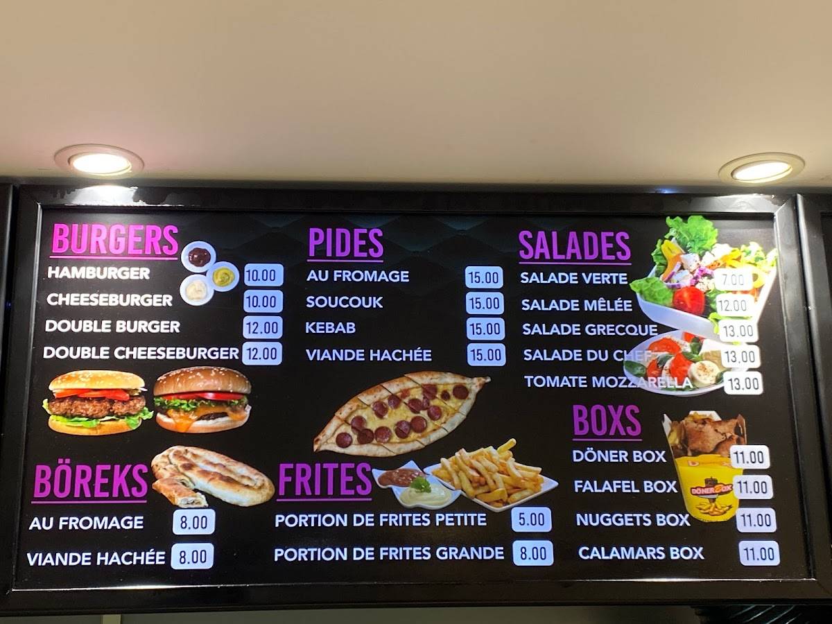 Menu au My Kebab, Gland