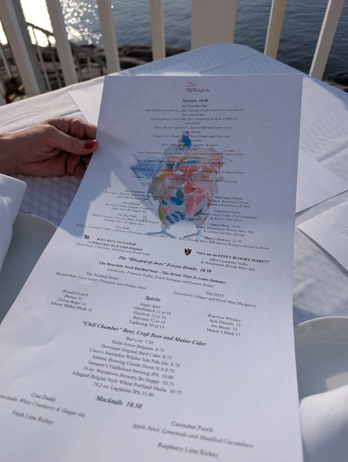 Menu at My Place by the Sea restaurant, Rockport