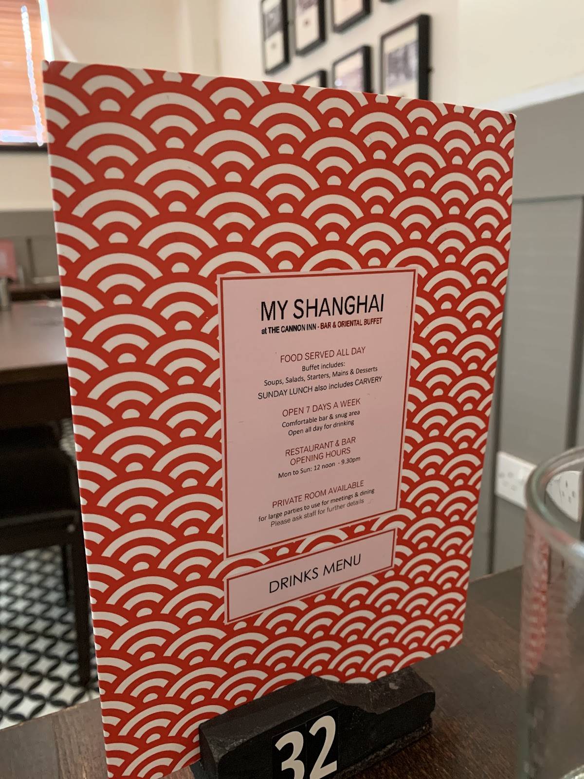 Menu at My Shanghai Bar & Oriental Buffet, North Shields, The Cannon Inn