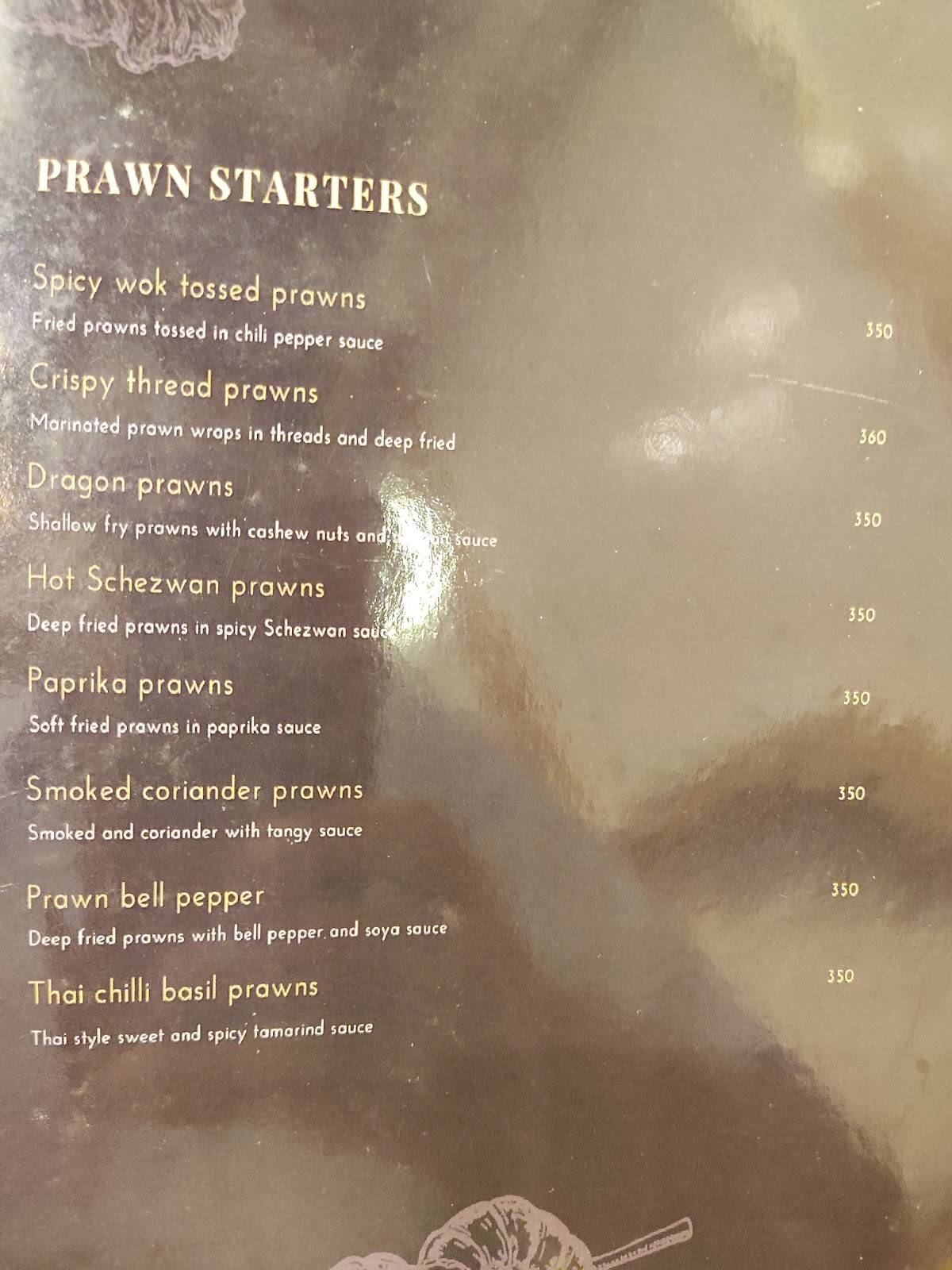Menu at The Nanking, Mysuru
