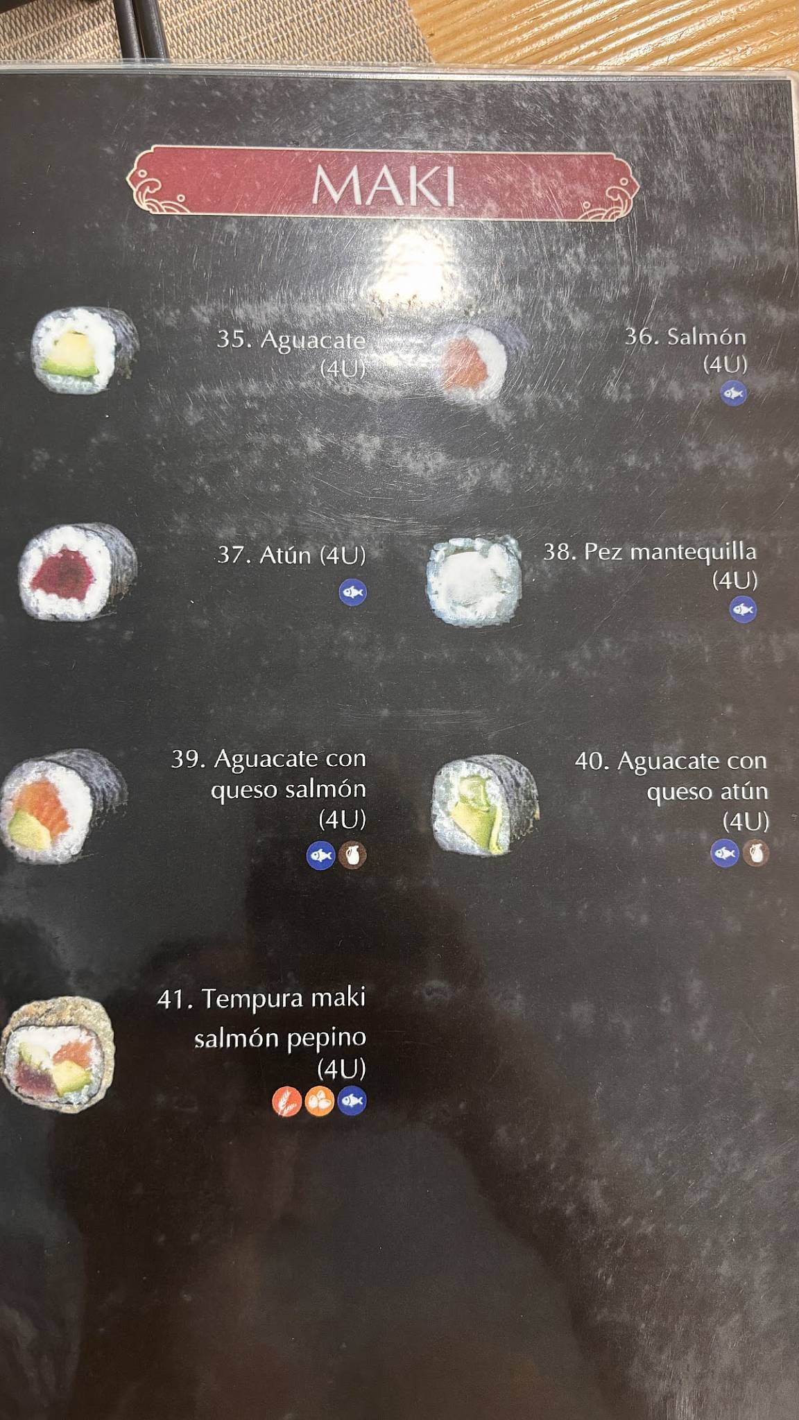 Carta de NAMI SUSHI BAR Buffet libre, Granada