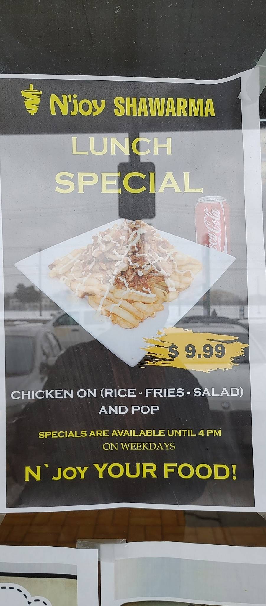 Menu at NJOY SHAWARMA JANE restaurant, Toronto, Jane St