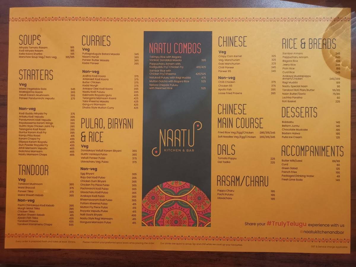 Menu at Naatu Kitchen And Bar, Hyderabad