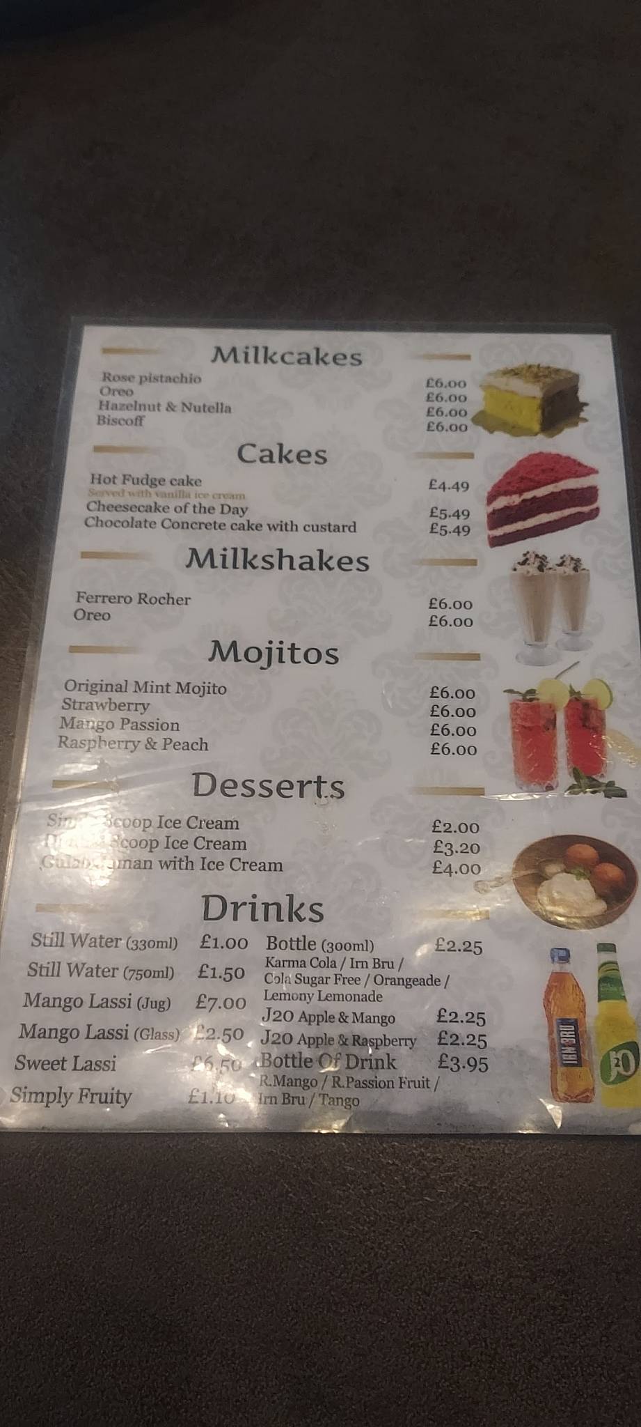 Menu at Nafees Restaurant Birmingham, Birmingham