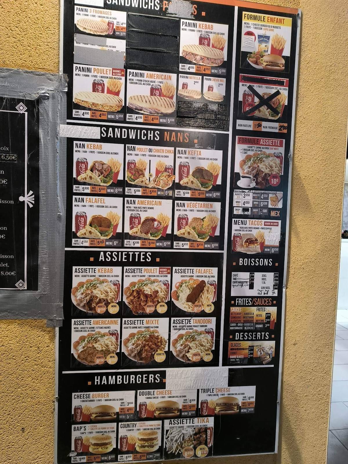 Carta del restaurante Nan grill, Auch