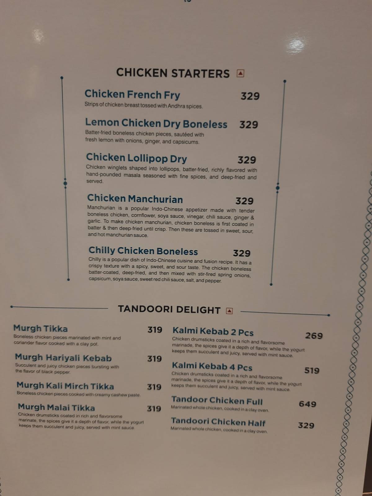 Menu at Nandhini Deluxe - Mysore - Andhra Restaurant, Mysuru
