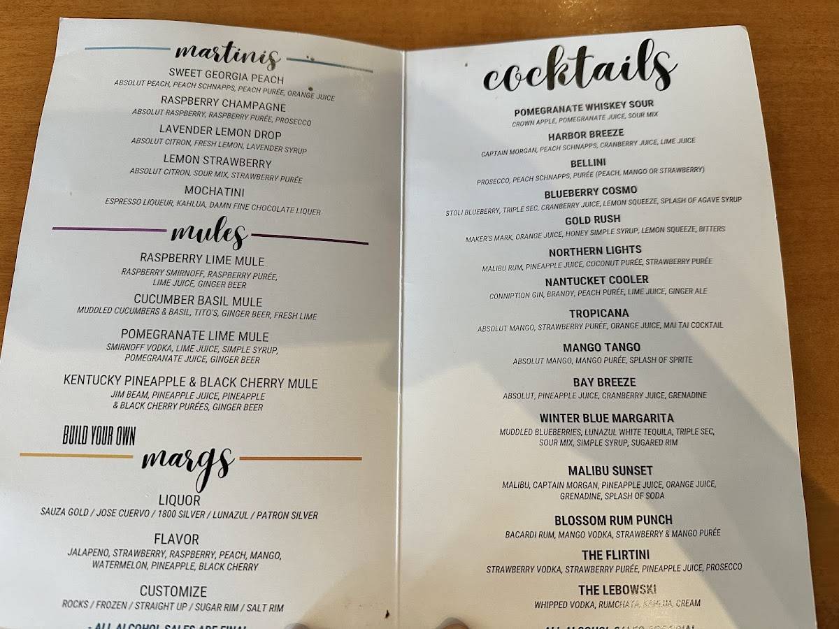 Menu at Nantucket Grill pub & bar, Raleigh