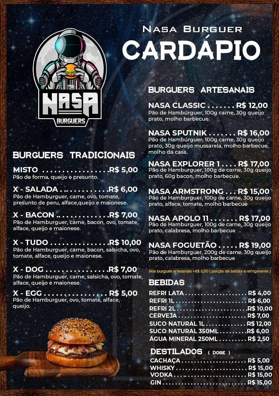 Menu em Nasa Burguer restaurante, Manaus