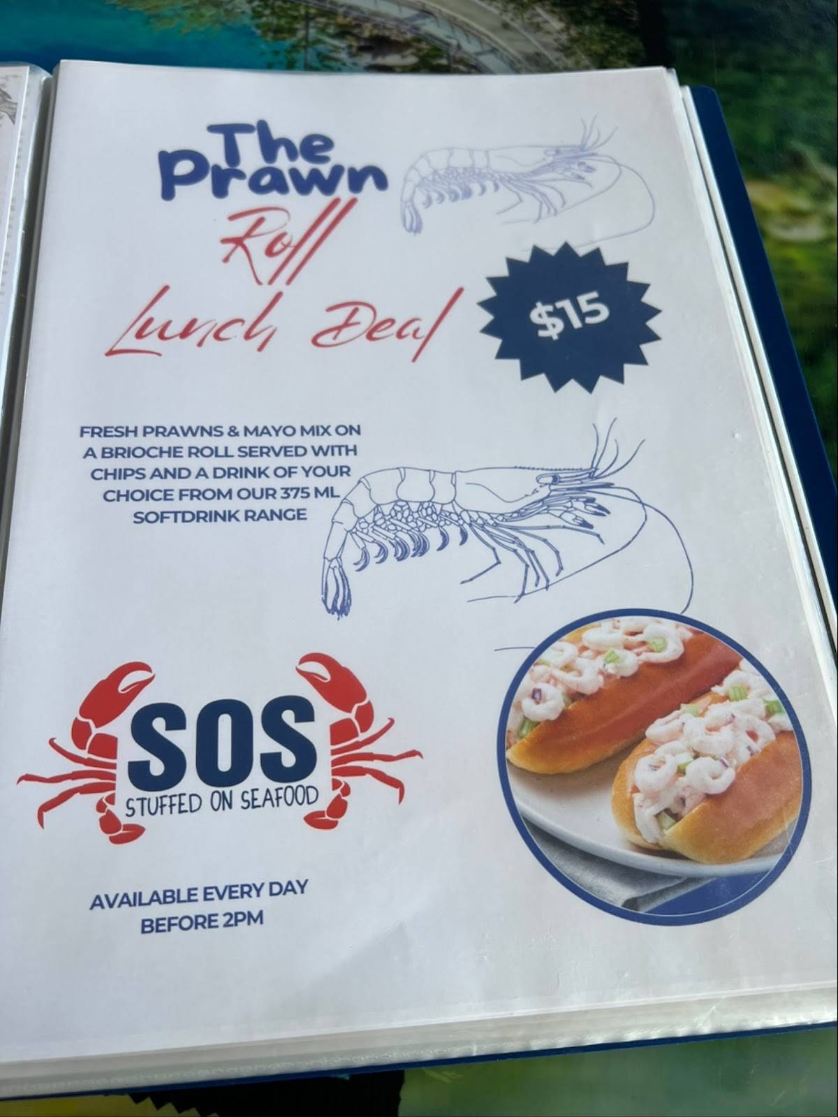 Menu at SOS - Stuffed on Seafood restaurant, Nelly Bay