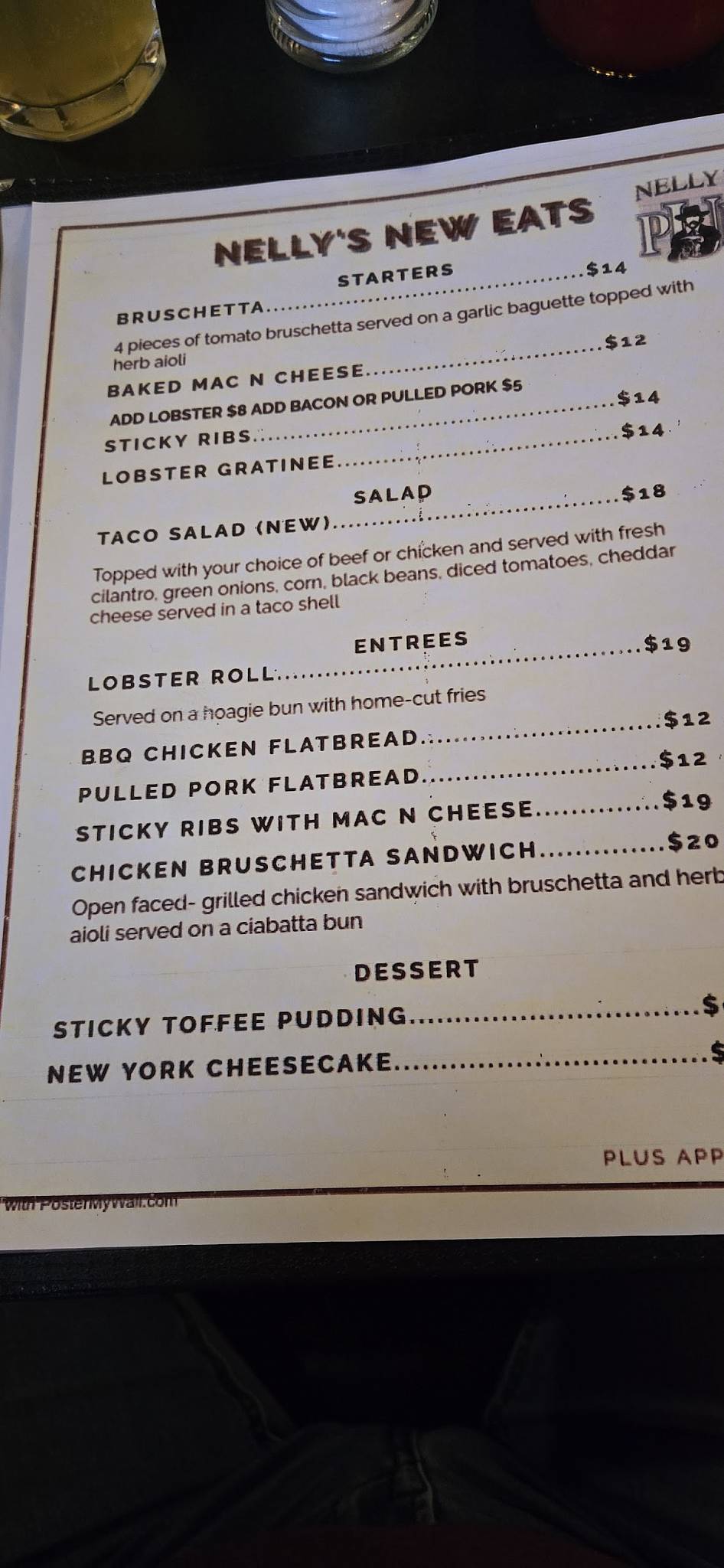 Menu at Nelly’s Pub & Pizza, Prince George