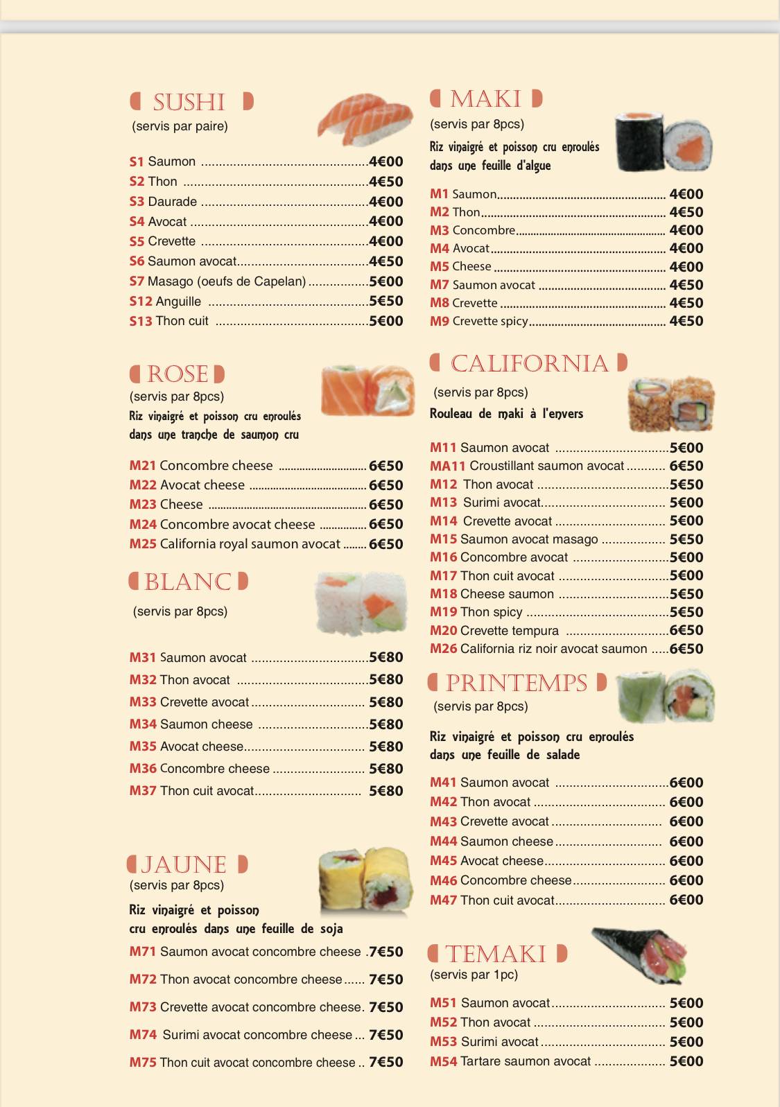 Menu at New Bishoku restaurant, Nanterre, 34 Av. des Champs Pierreux