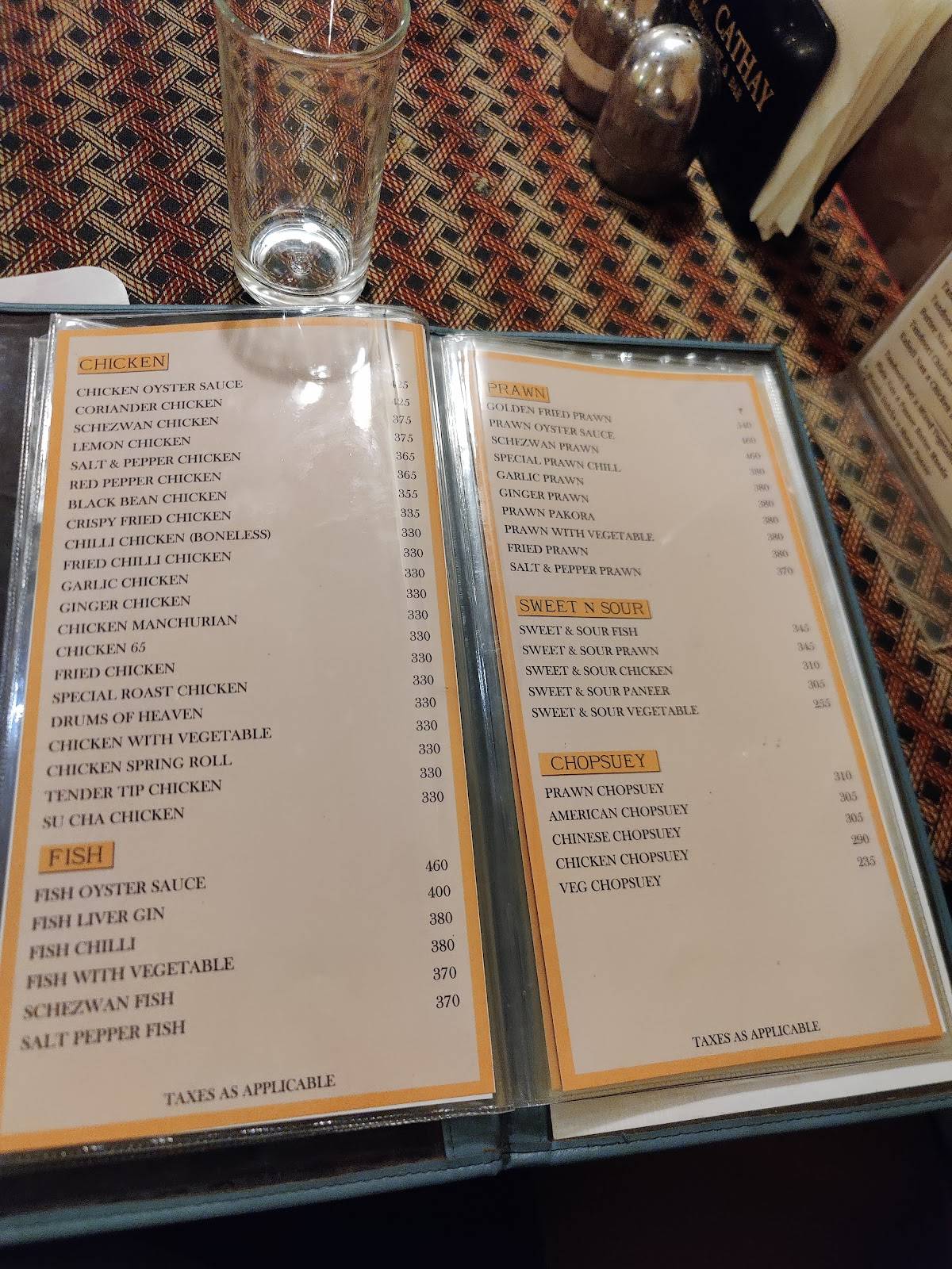 Menu at New Cathay Restaurant and Bar, Kolkata, GRAND HOTEL ARCADE