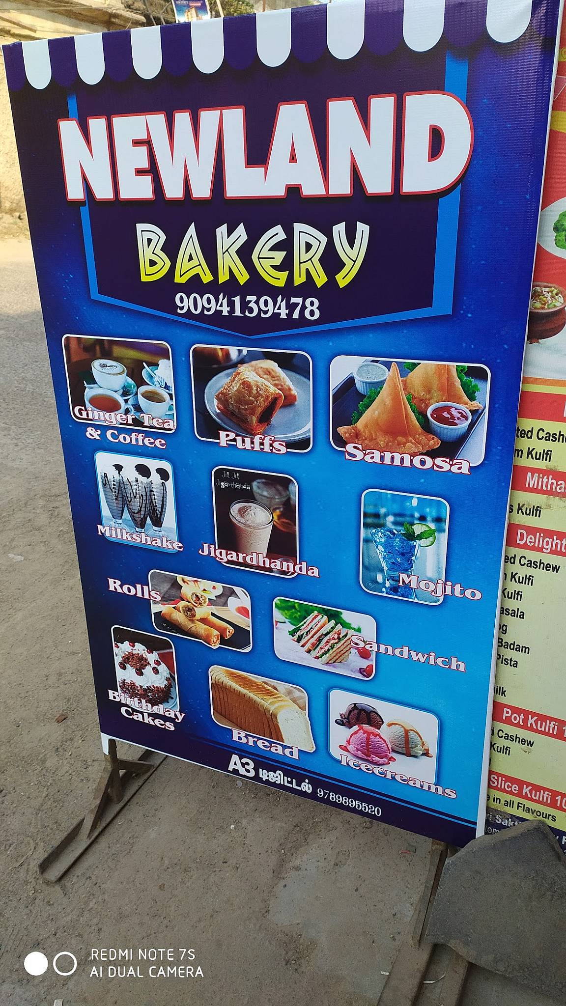 Menu at New Land Bakery, Chennai