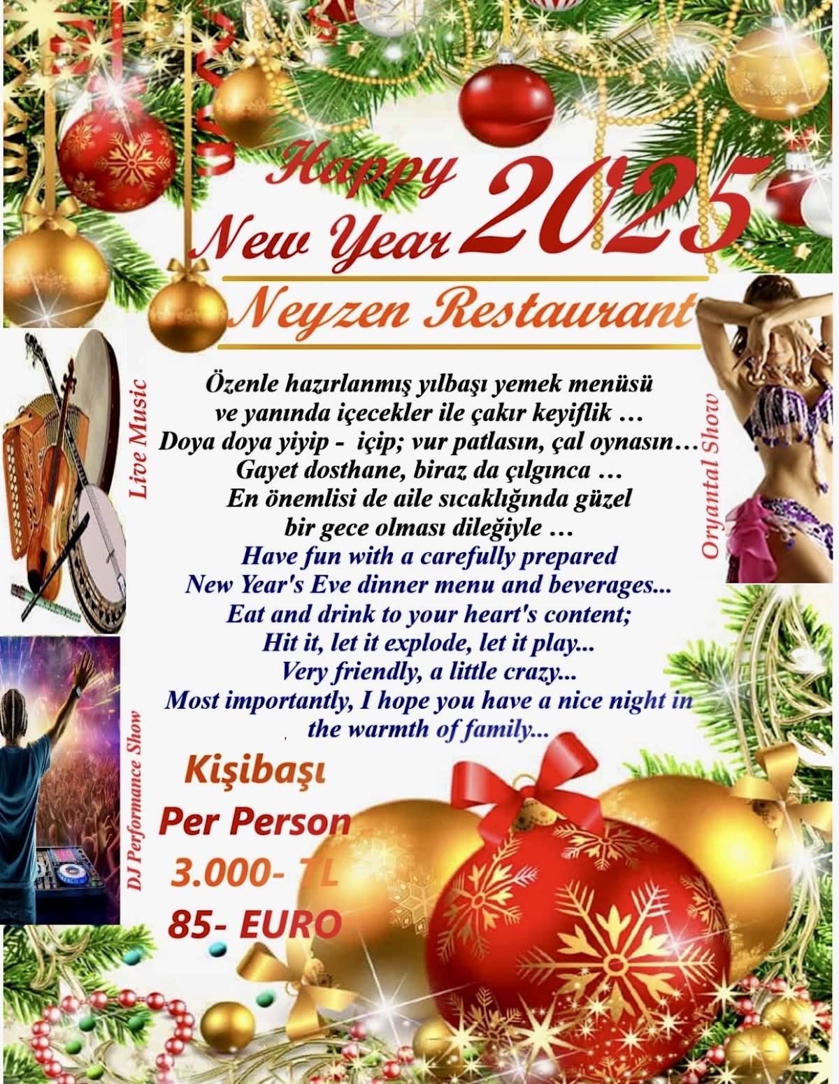 Menu at Neyzen Restaurant, Istanbul, Şehsuvarbey Mahallesi Çapariz ...