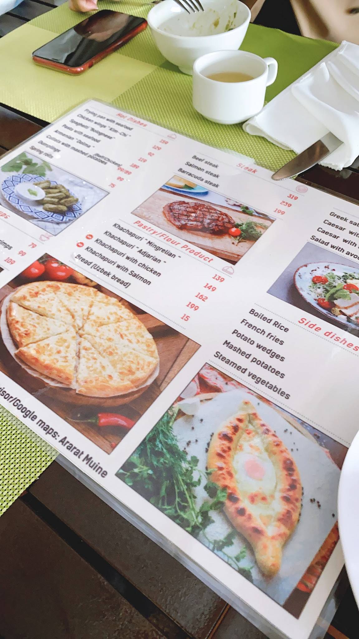 Menu at Nhà Hàng Sắc Màu restaurant, Phan Thiet