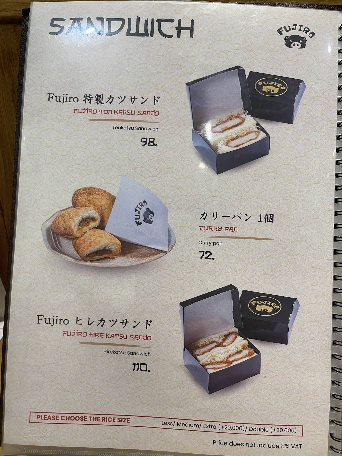 Menu at Fujiro【Le thanh ton】 restaurant, Ho Chi Minh City, 8B1 Thái Văn ...