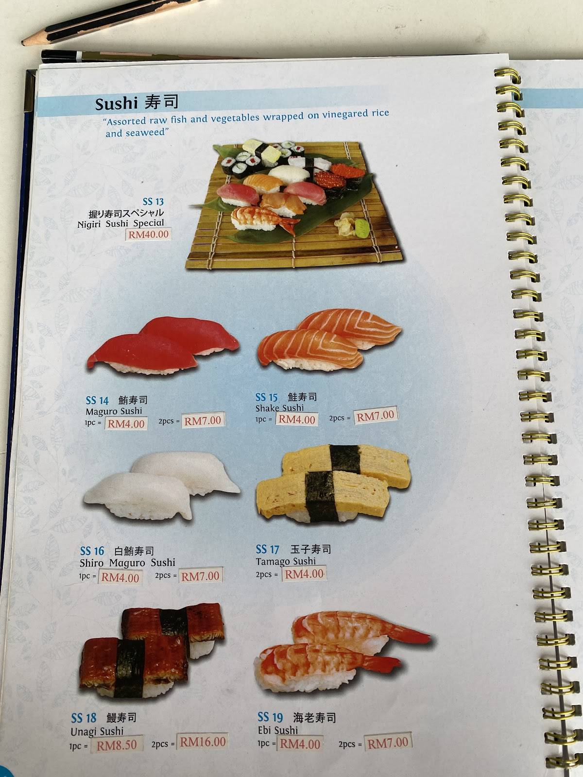 Menu at Nihonkai Kota Kemuning Japanese Restaurant, Shah Alam