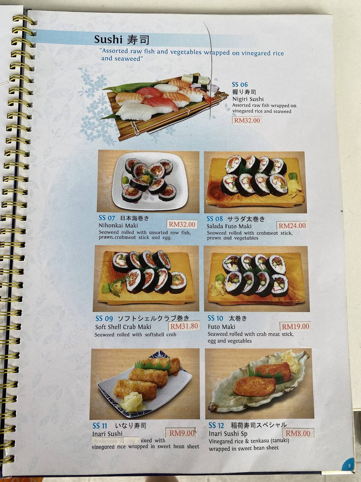 Menu at Nihonkai Kota Kemuning Japanese Restaurant, Shah Alam