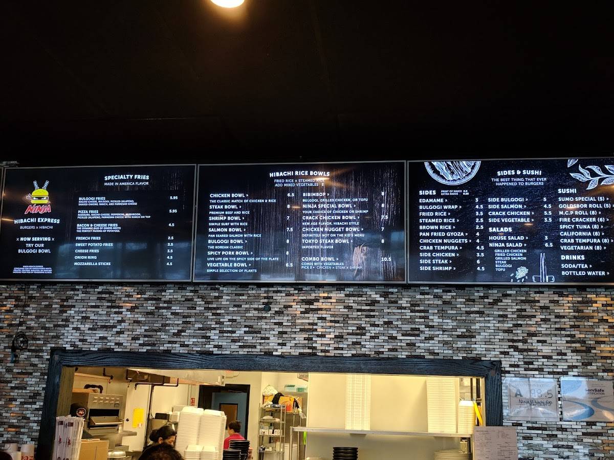 Menu at Ninja Hibachi Express restaurant, Goldsboro, Wayne Memorial Dr