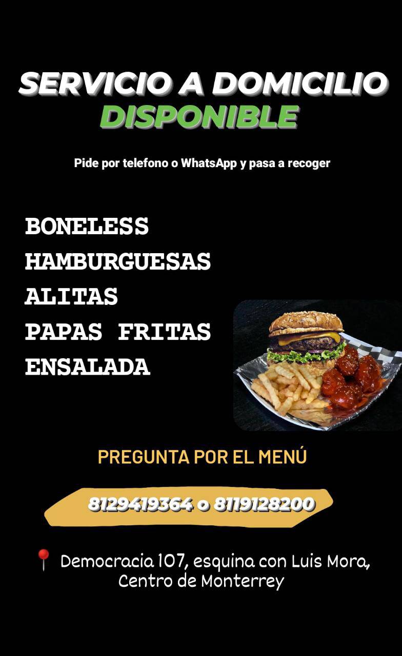 Carta del restaurante No Name burger Monterrey, Monterrey